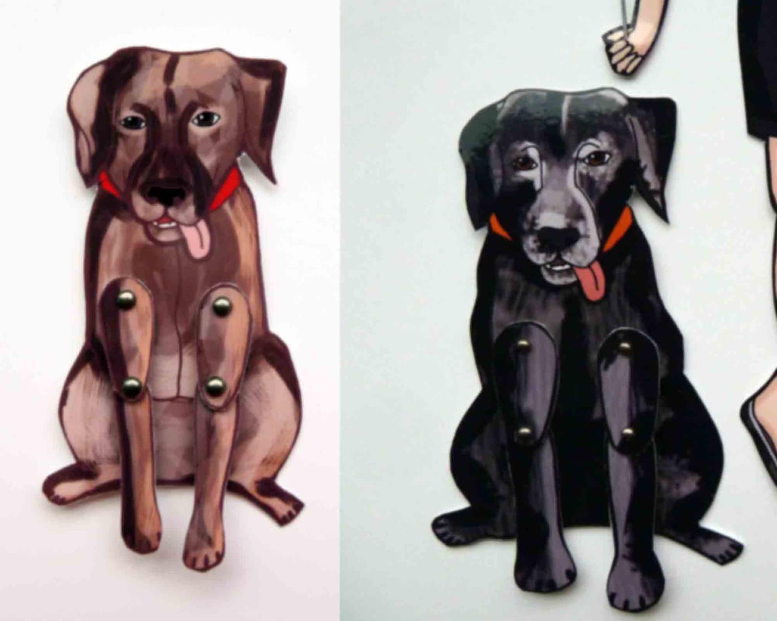 DIY Articulated Dogs Paper Puppets: Printable Paper Doll Set (PDF FILE ...