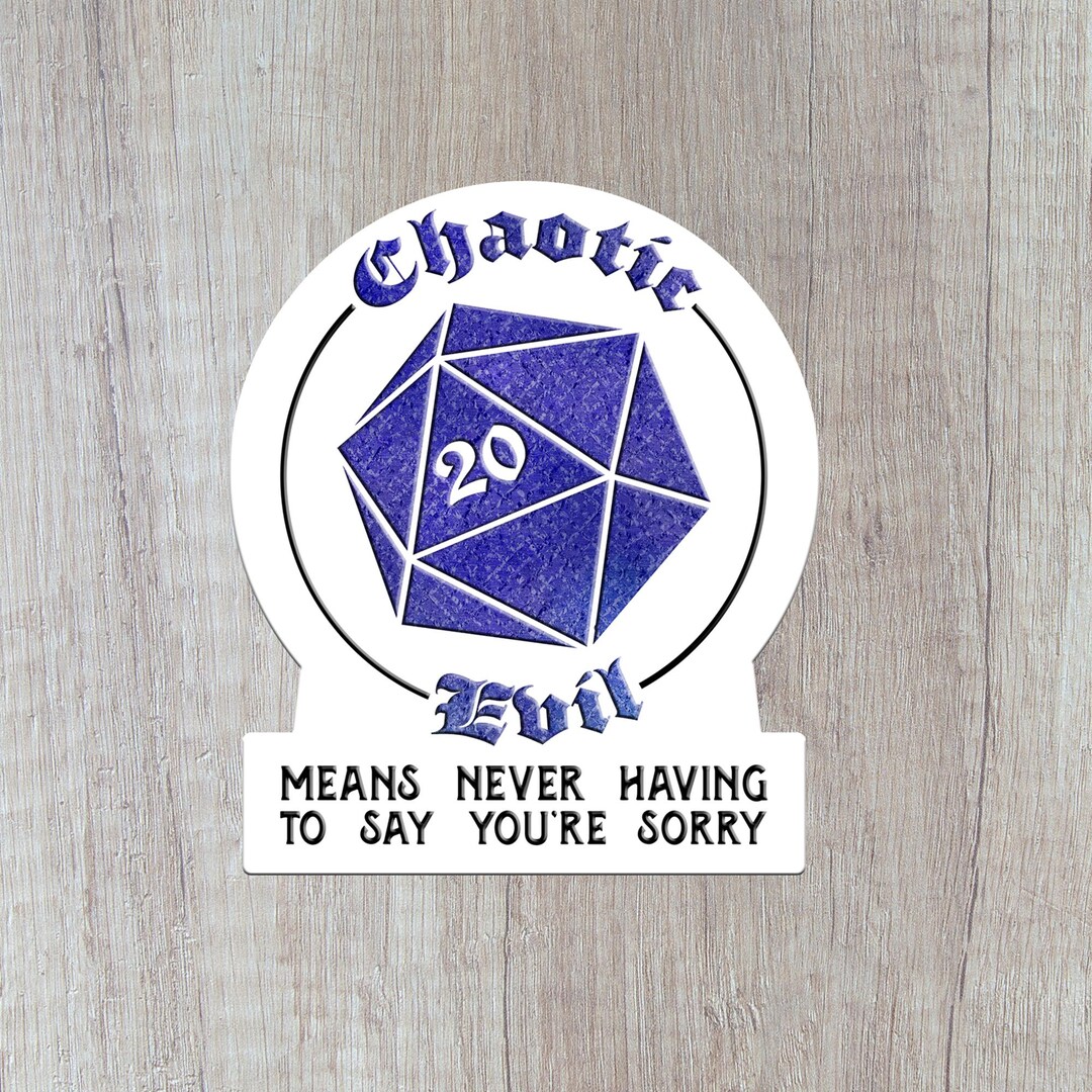 Chaotic Evil Dnd Alignment Sticker, D&D Decal, Dungeon Sticker, Laptop ...