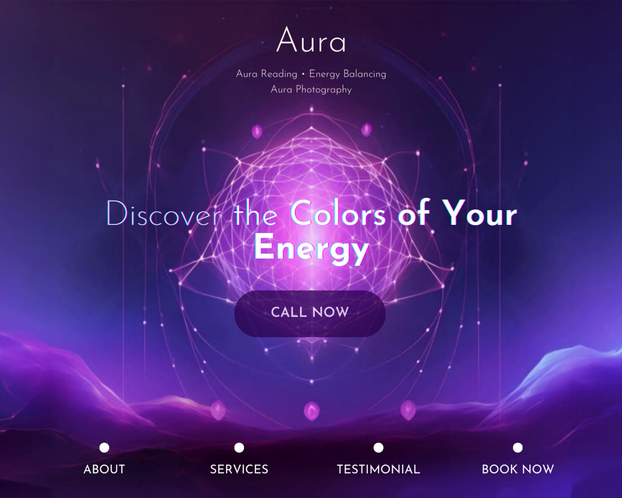 Aura Reading Website Template, Canva Editable, One-page Design ...