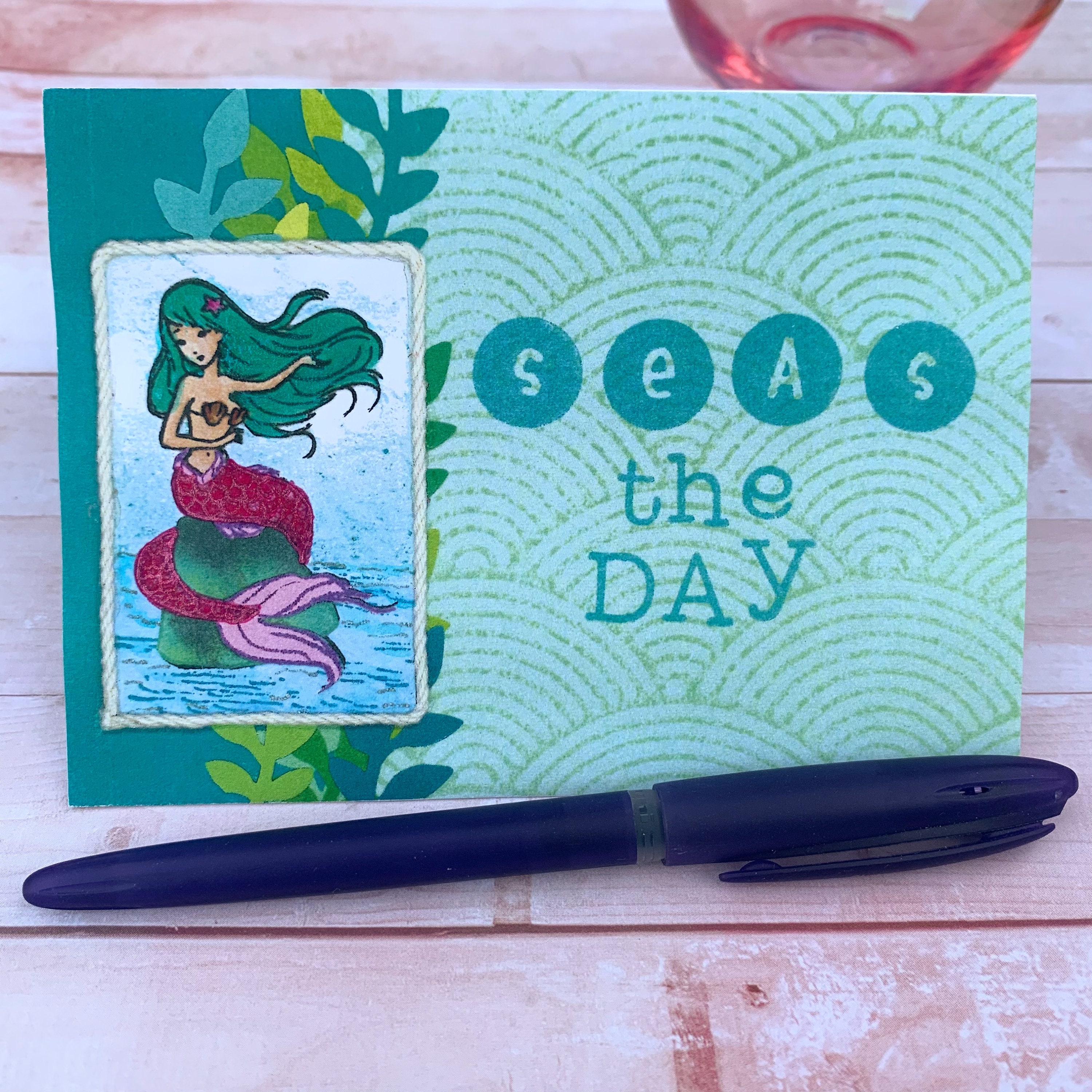 Seas the Day / Congrats Mermaid Greeting Card With - Etsy