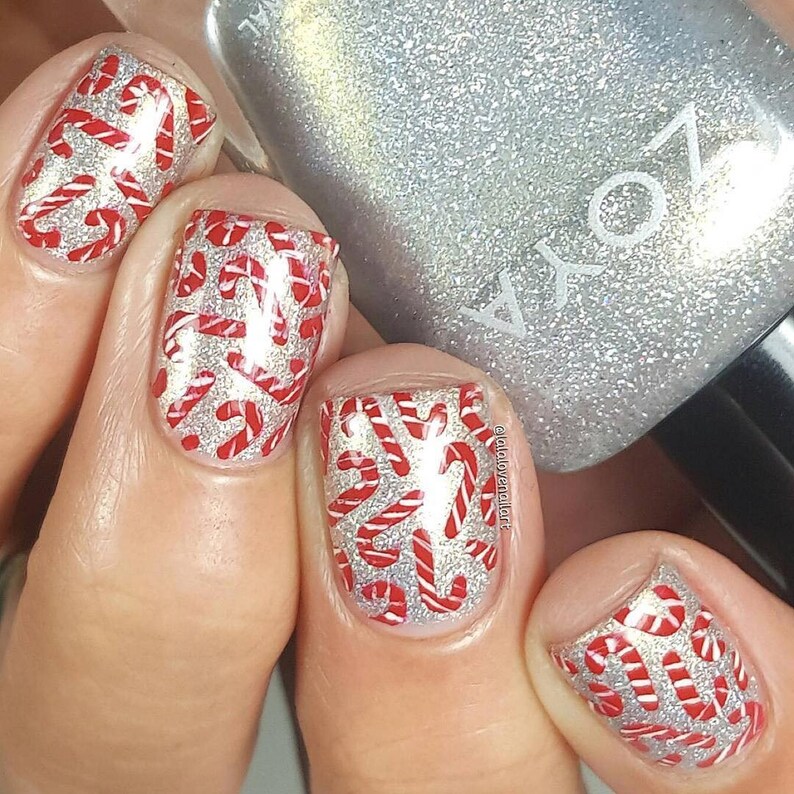 Candy Canes Stencils for Nails Christmas Nail Stickers Nail - Etsy