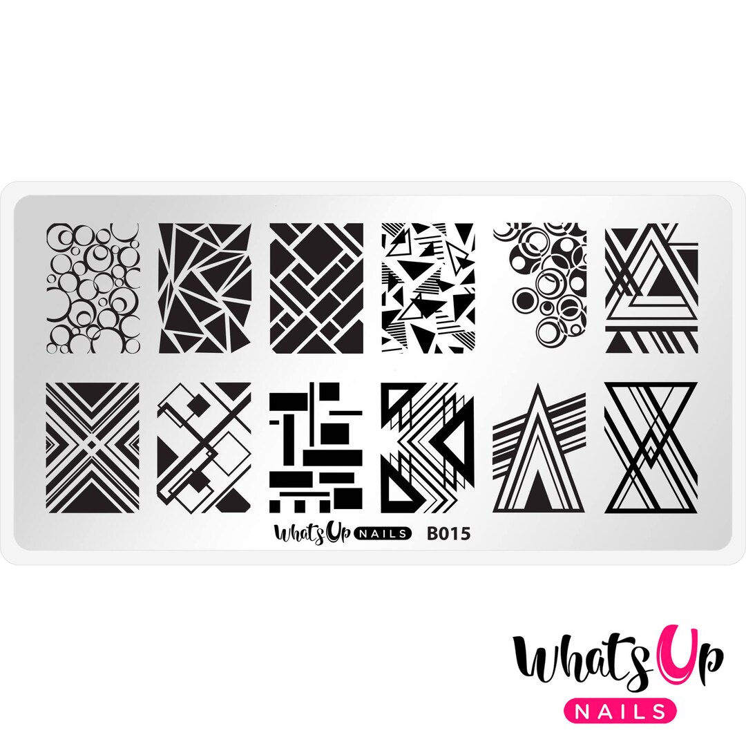 Whats up Nails - B015 Geo-radical Stamping Plate for Stamped Nail Art ...