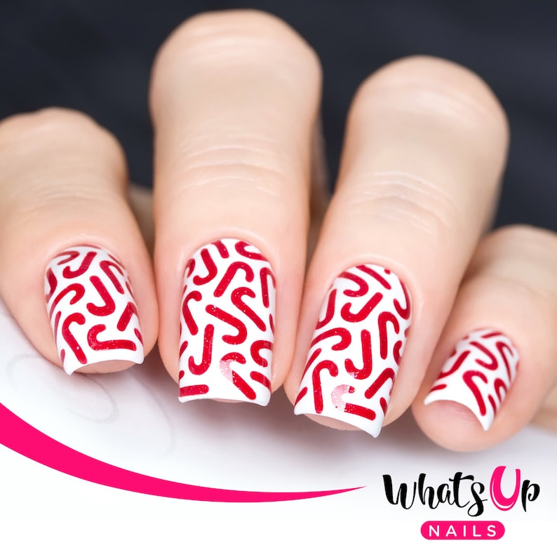 Candy Canes Stencils for Nails Christmas Nail Stickers Nail - Etsy