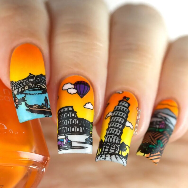 Whats up Nails - B073 Ciao Italia Stamping Plate for Stamped Nail Art ...