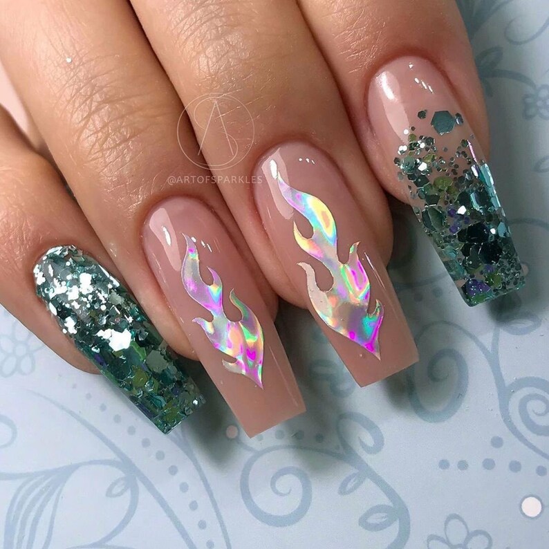 Whats up Nails - Dripping Flames Stickers (holo) - Daily Charme ...