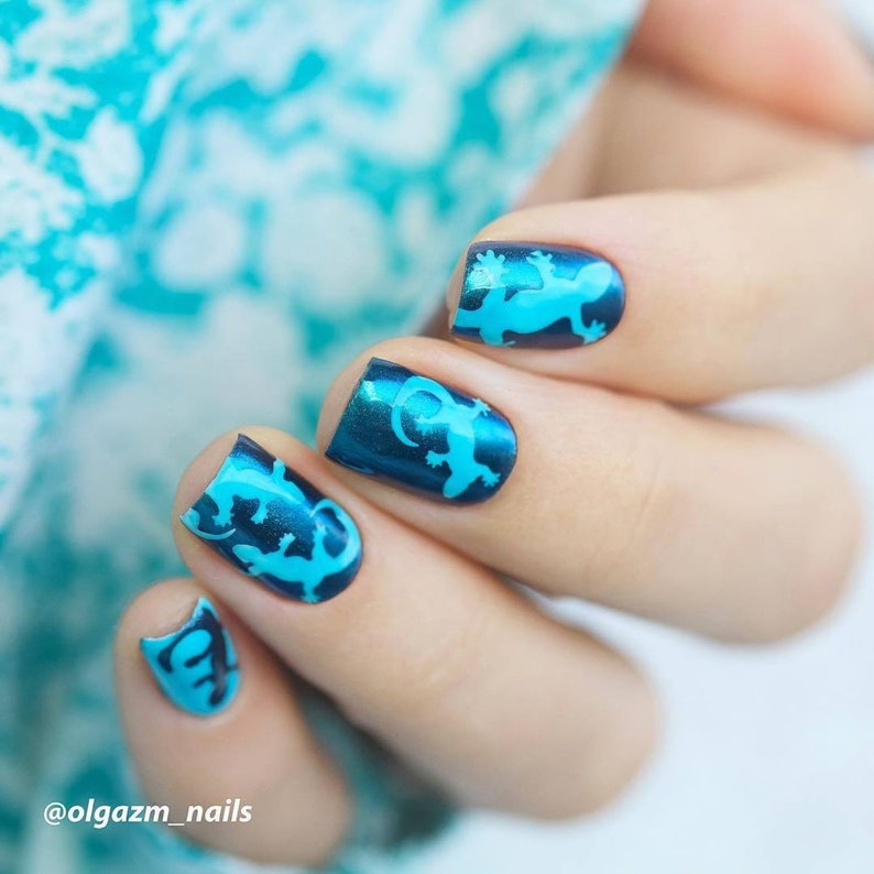 Lizard Stencils for Nails Nail Stickers Nail Art Nail - Etsy