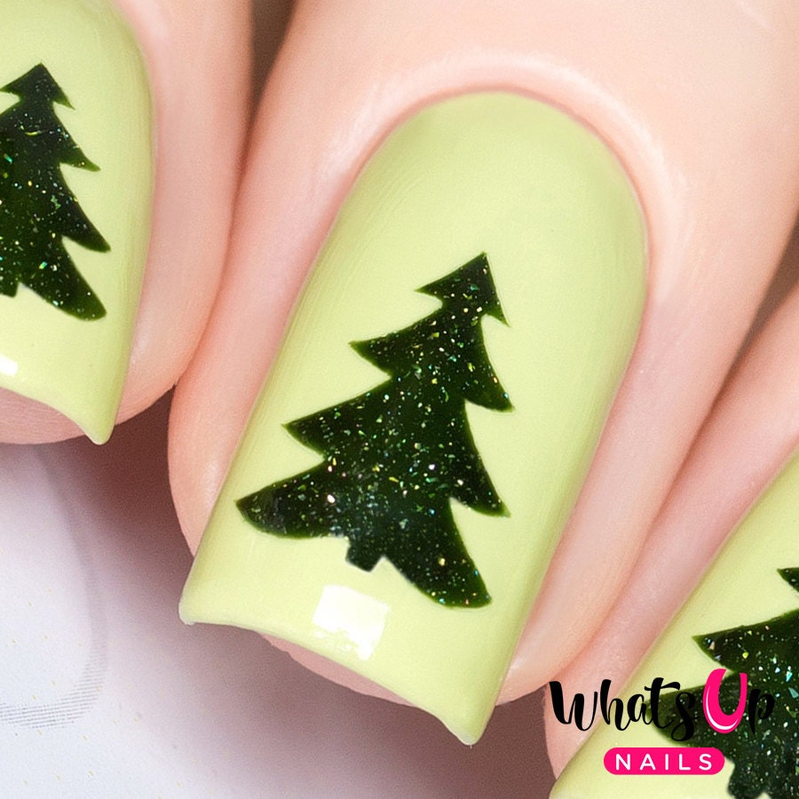 Pine Tree Stencils for Nails Christmas Nail Stickers Nail | Etsy