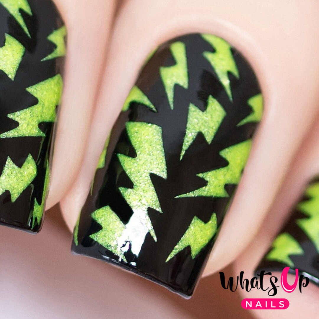 Whats up Nails - Lightning Bolts Stencils for Nails, Nail Stickers ...