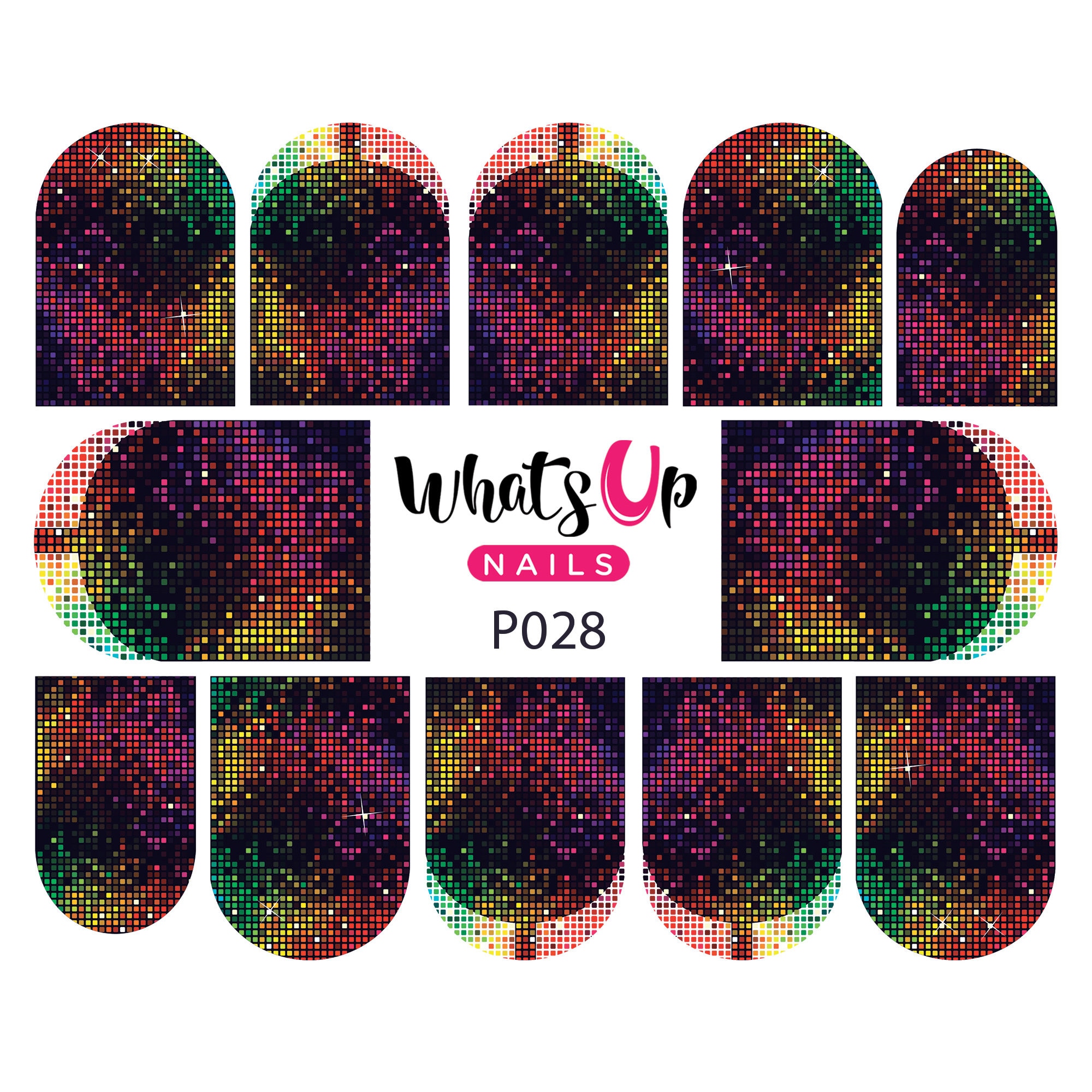 P028 Pixelated Fun Water Decals Sliders for Nail Art Design - Etsy