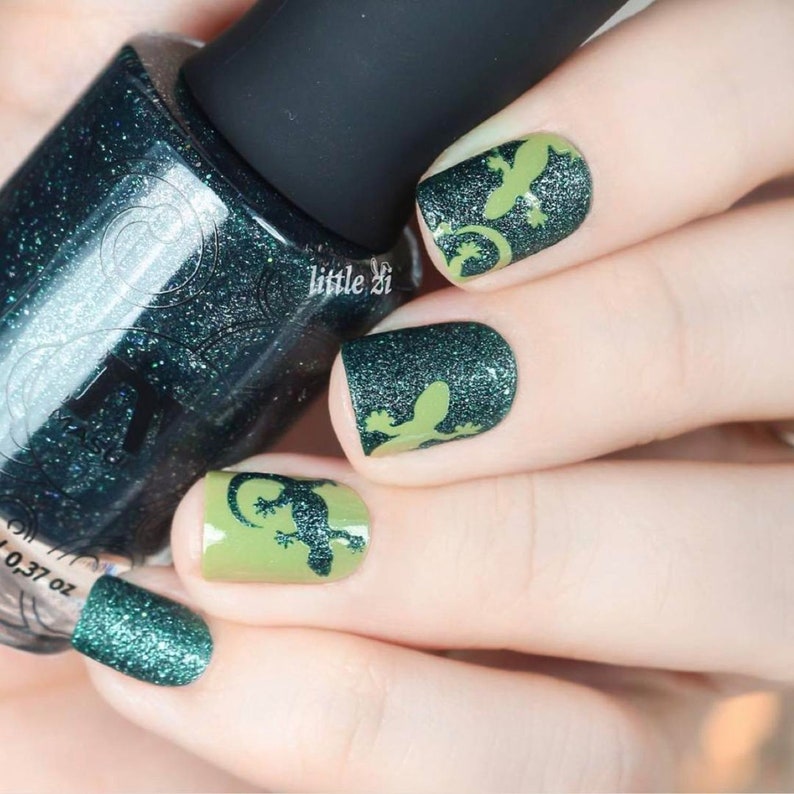 Lizard Stencils for Nails Nail Stickers Nail Art Nail - Etsy
