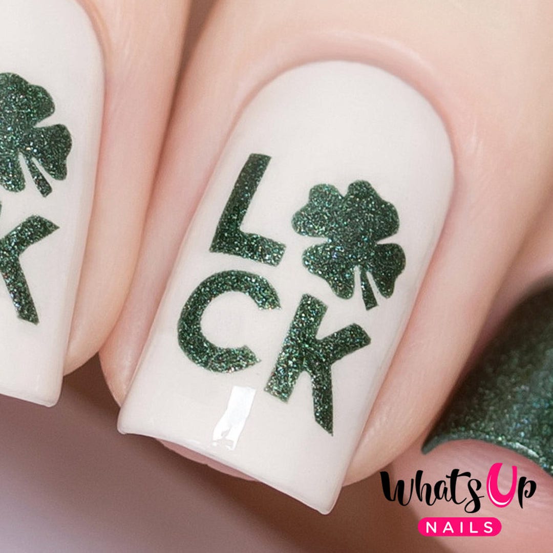 Luck Stencils for Nail Art, St. Patrick's Day Nails, Nail Art, Nail ...