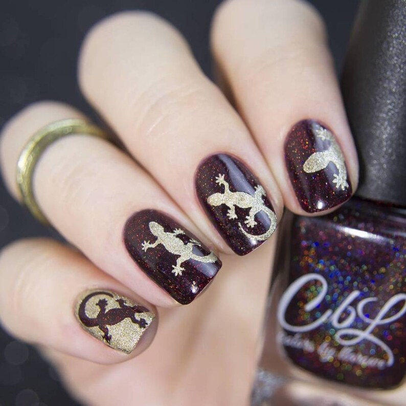 Lizard Stencils for Nails Nail Stickers Nail Art Nail - Etsy