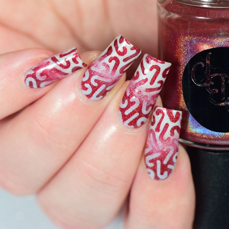 Candy Canes Stencils for Nails Christmas Nail Stickers Nail - Etsy