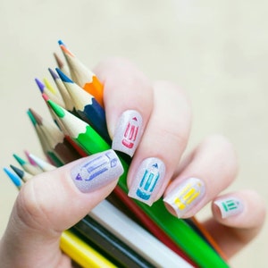 Pencil Stencils for Back to School Nails, Nail Stickers, Nail Art, Nail ...