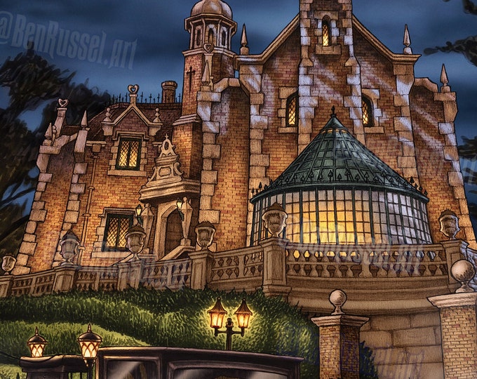 Magic Kingdom's Haunted Mansion, 11x14 Print by Ben Russel - Etsy