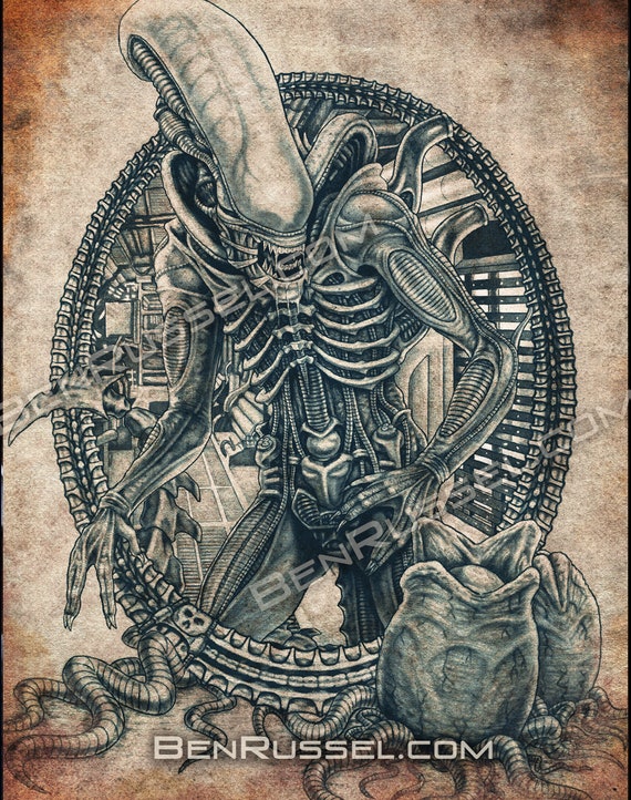 Scary Space Creature Book of the Dead Variant 11x14 Print - Etsy