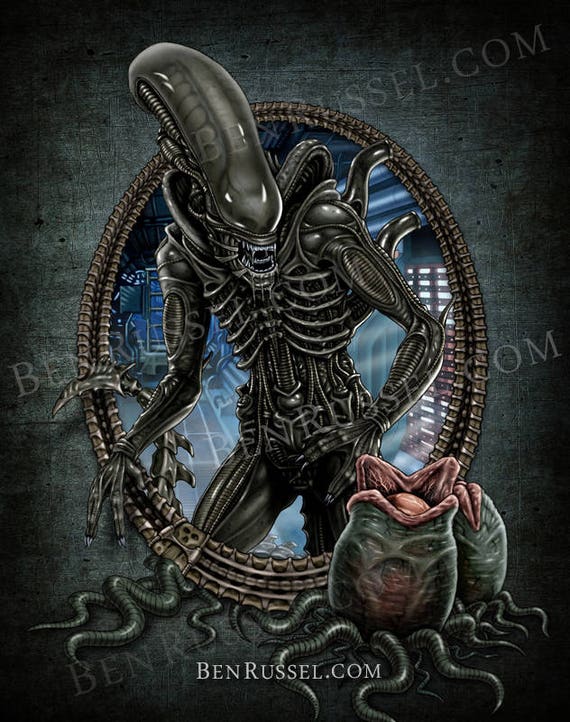 Scary Space Creature 11x14 Print | Etsy