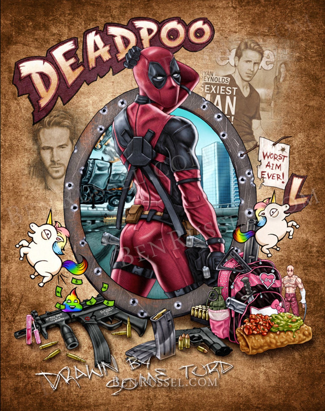 Deadpoo, 11x14 Print - Etsy