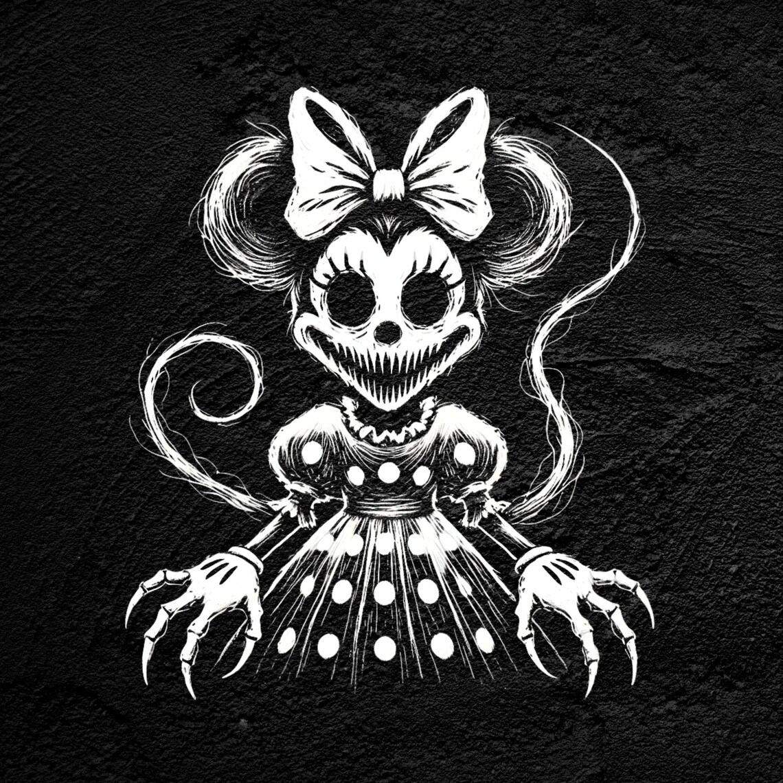 Scary Minnie Mouse Inspired Svg Png Creepy Mouse Svg Design File ...