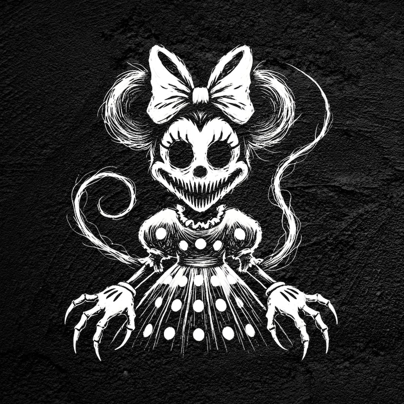 Scary Minnie Mouse Inspired Svg Png Creepy Mouse Svg Design File ...