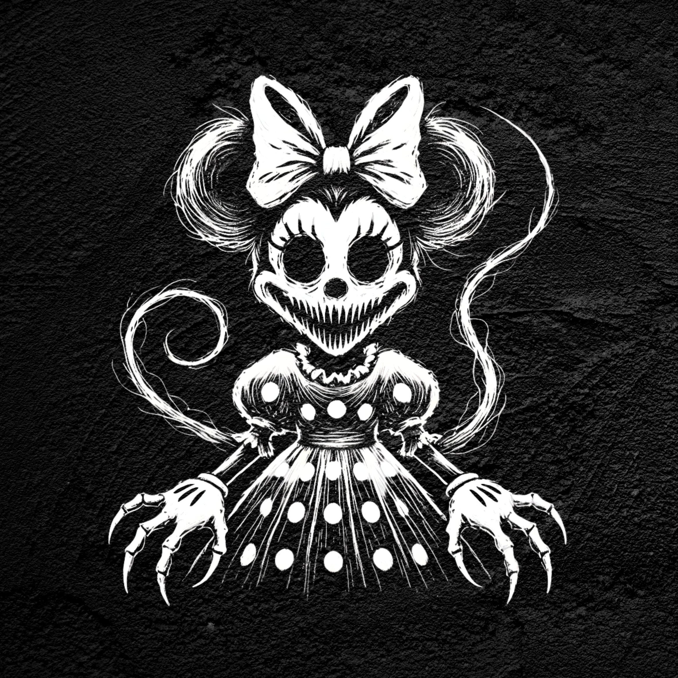 Scary Minnie Mouse Inspired Svg Png Creepy Mouse Svg Design File ...