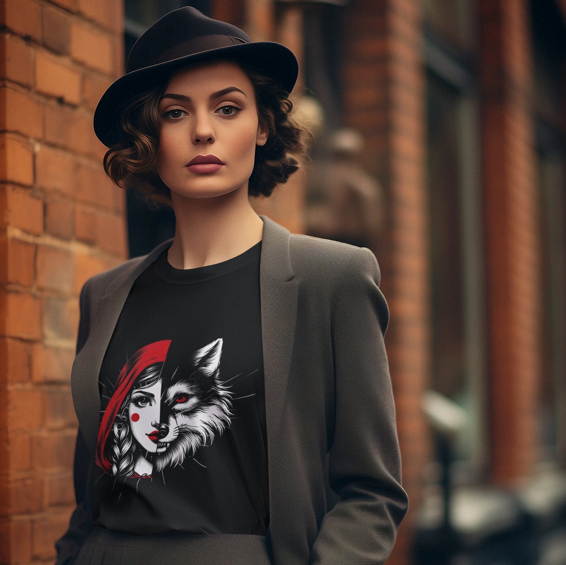 Red Riding Hood T-shirt Dark Goth Vintage T-shirt Goth T Shirt Ritual ...