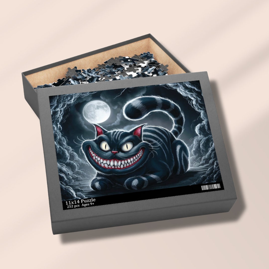 Alice in Wonderland-inspired Jigsaw Puzzle Cheshire Cat Goth Scary ...