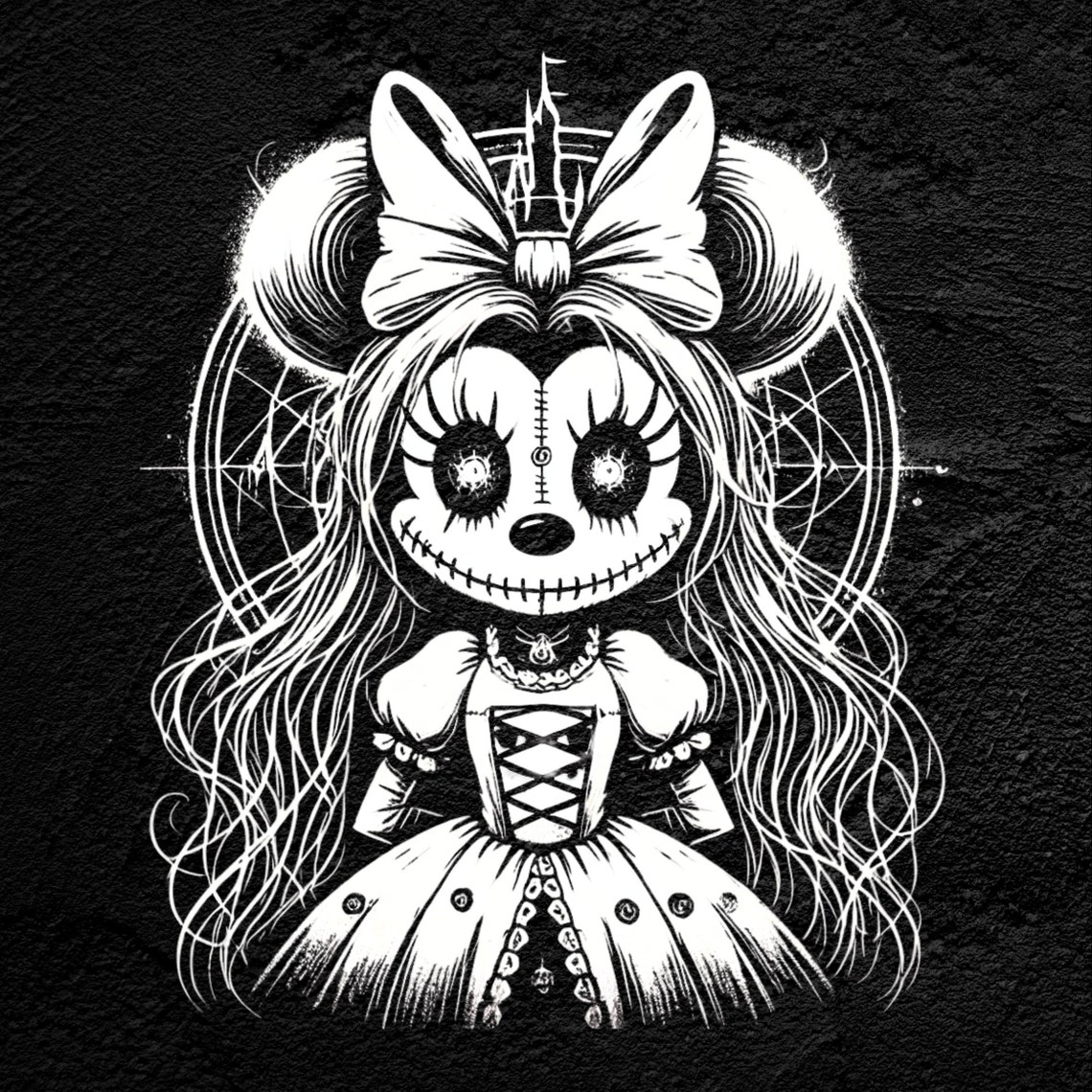 Scary Minnie Mouse Inspired Svg Png Creepy Mouse Svg Design File ...