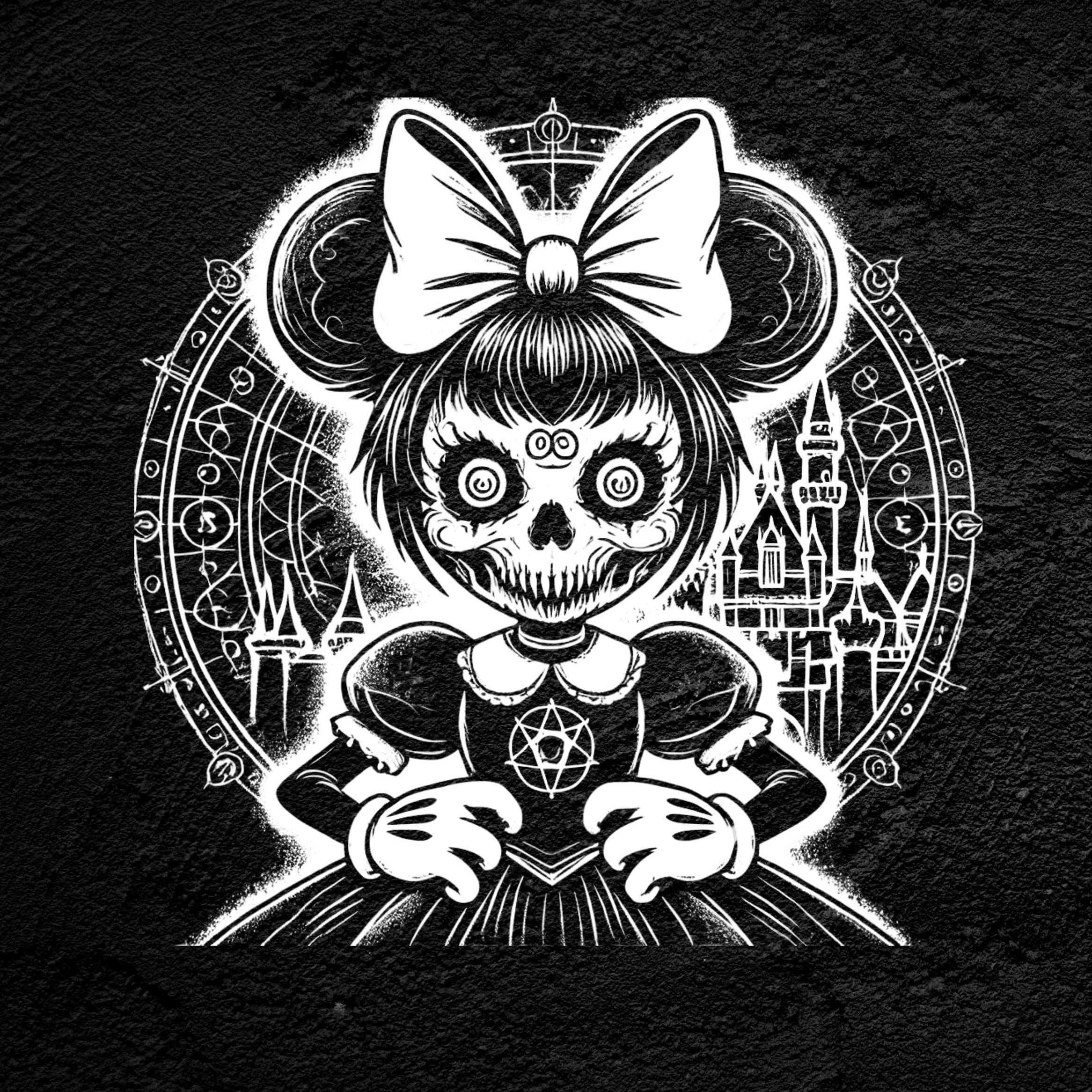 Scary Minnie Mouse Inspired Svg Png Creepy Mouse Svg Design File ...