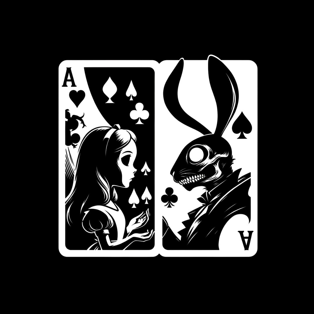 Alice in Wonderland Svg White Rabbit Svg Goth Svg White Rabbit Png Goth ...