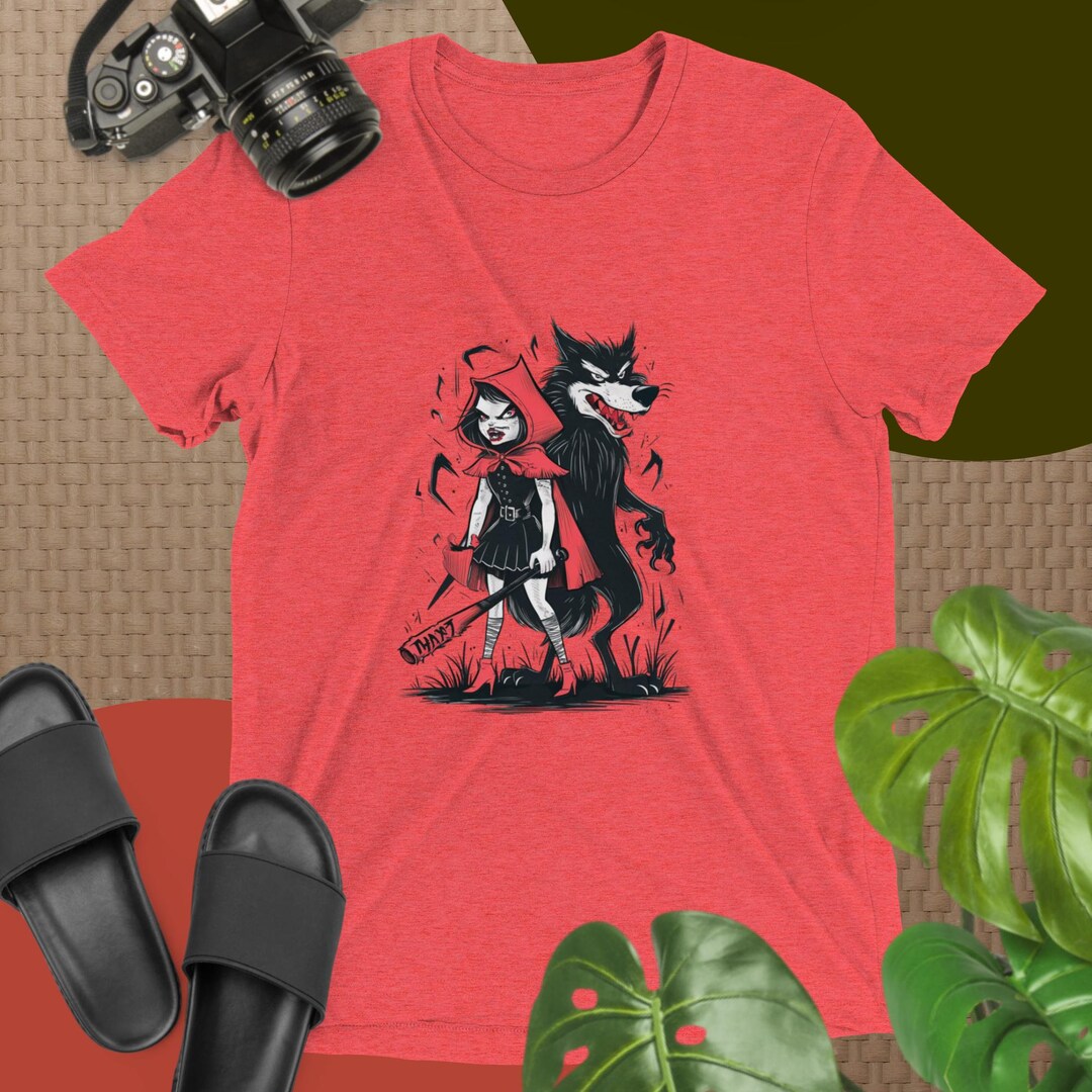Softstyle Dark Red Riding Hood T-shirt Triblend Goth Gift, Dark Humour ...