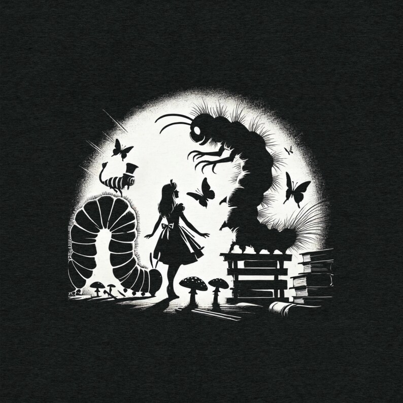 Alice in Wonderland Inspired Dark Digital SVG File Goth Caterpillar SVG ...