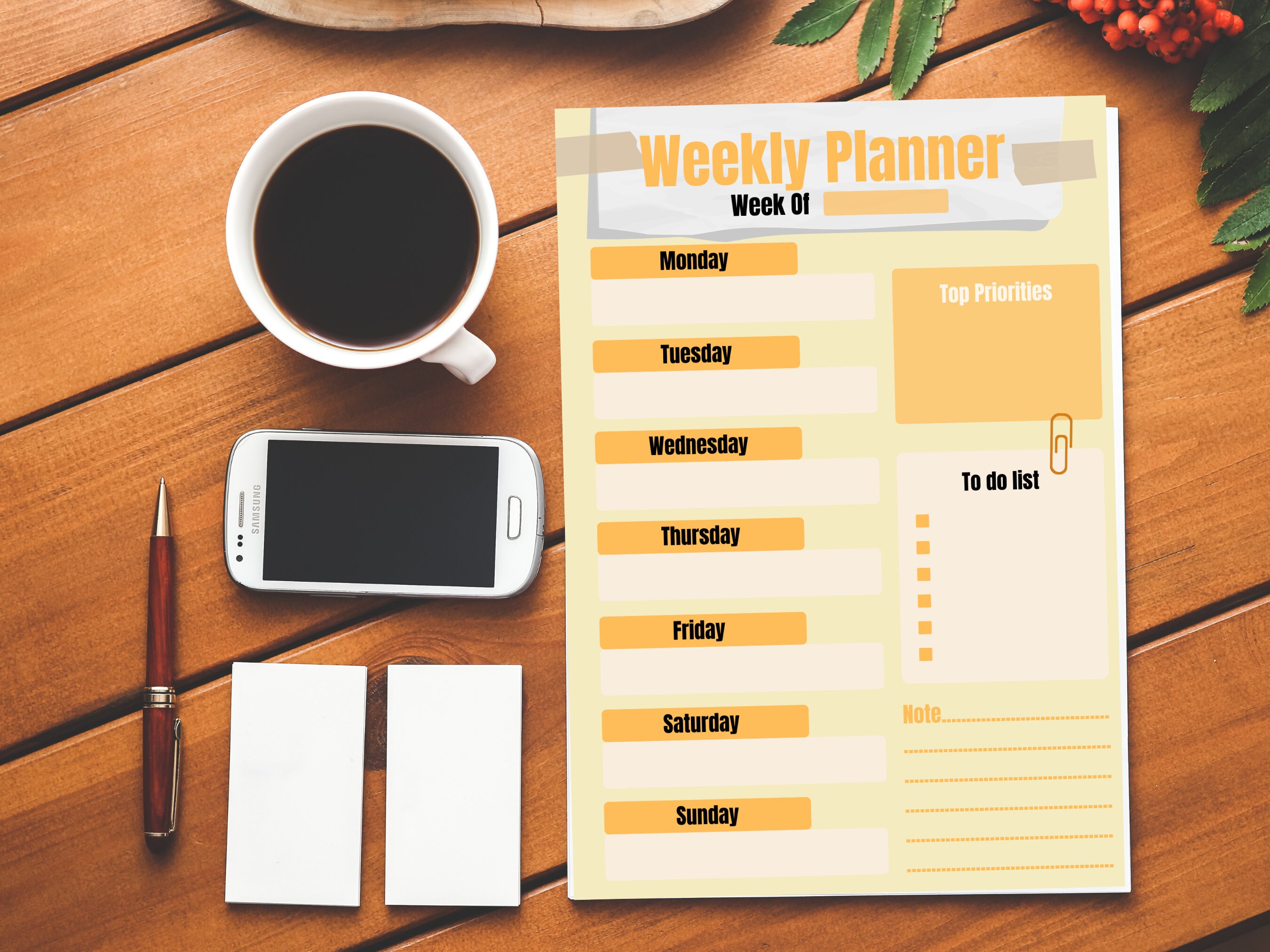 Printable Weekly Planner, Print at Home Weekly Planner, A4 Weekly ...