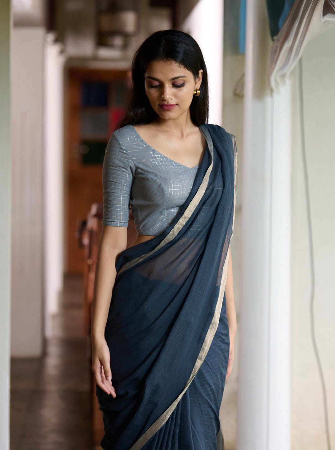 Maia Gray Kota Saree - Etsy