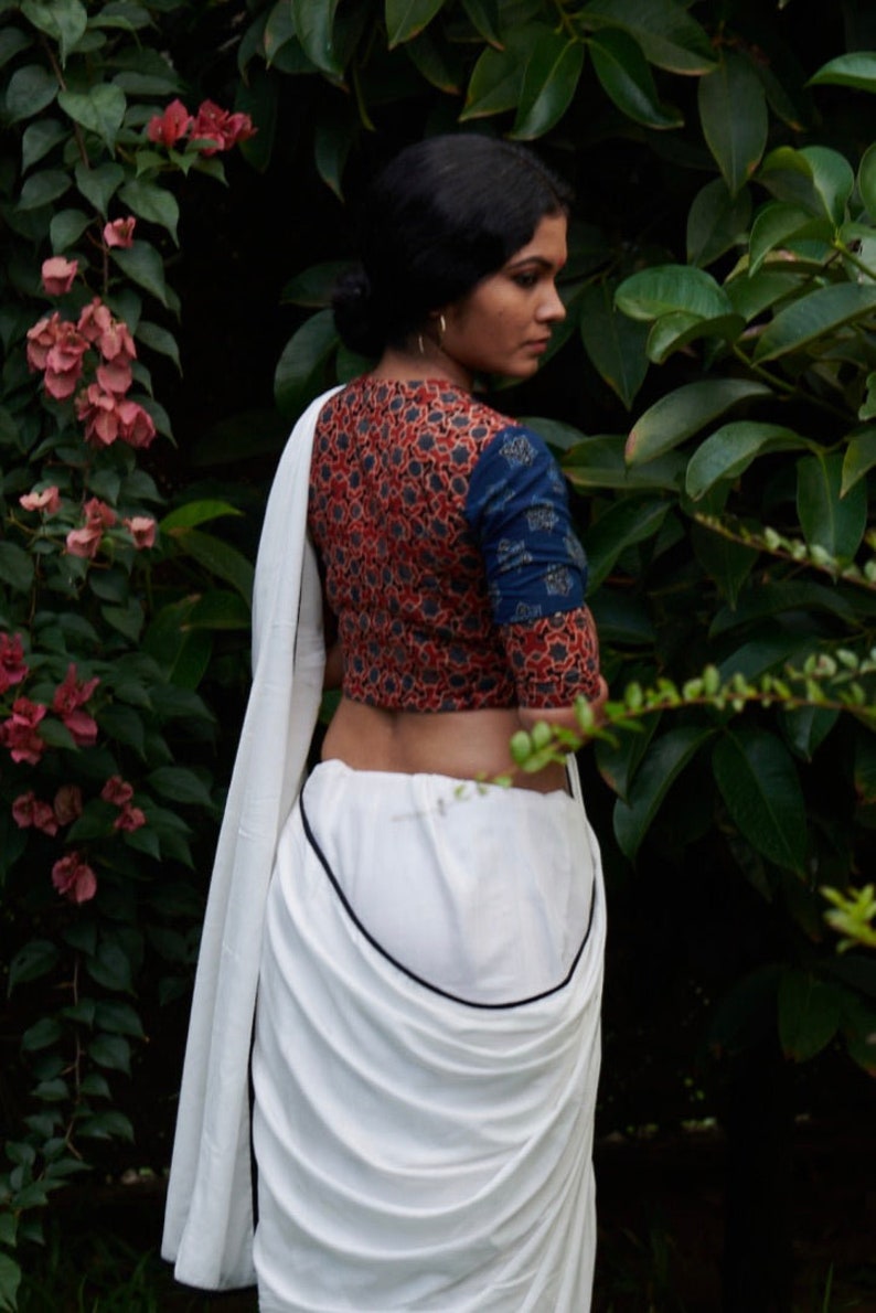 Sefid Saree - Etsy