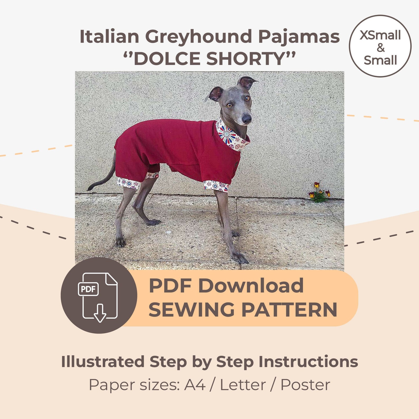 DOWNLOAD SEWING PATTERN / Italian Greyhound Short Pajamas - Etsy