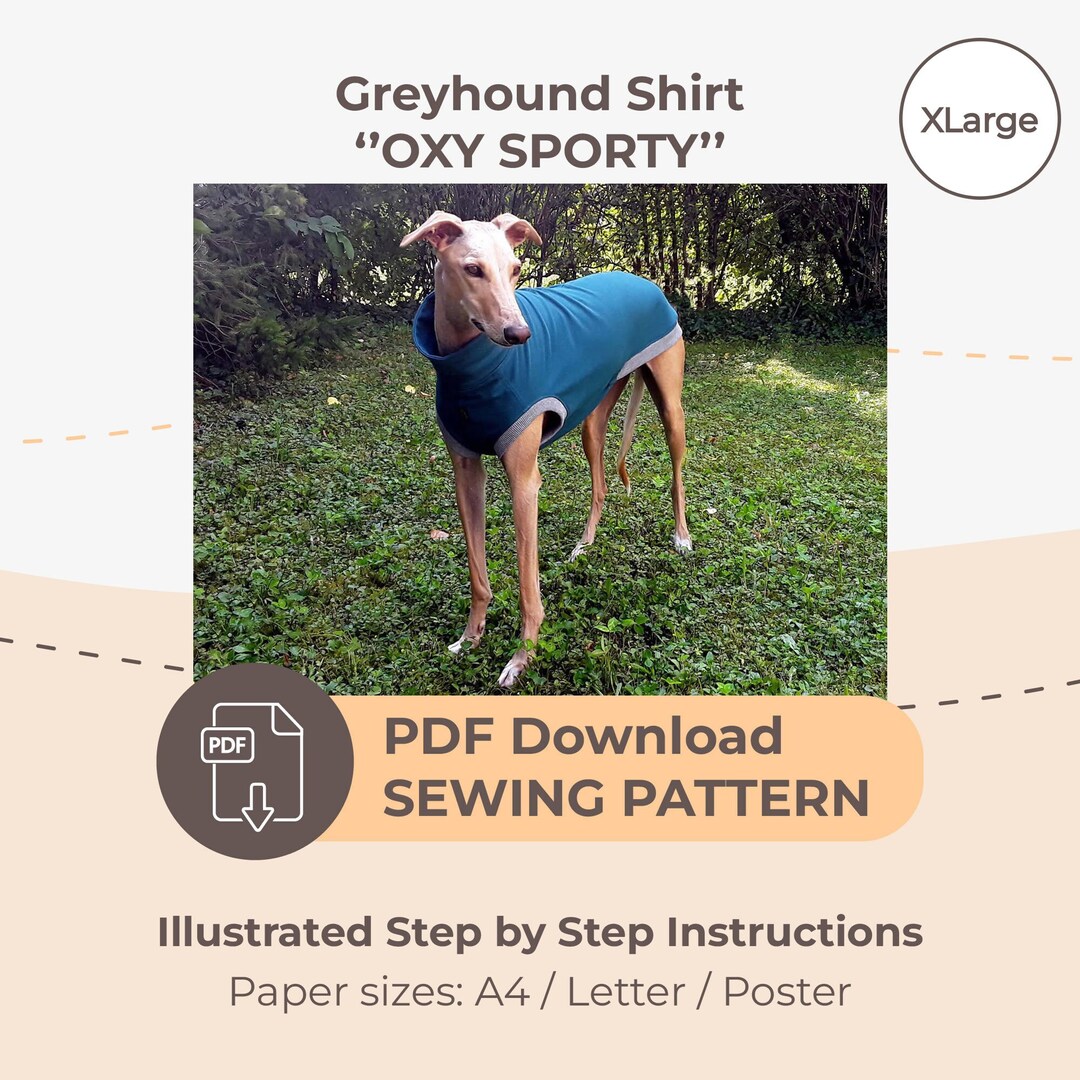DOWNLOAD SEWING PATTERN / Greyhound Shirt Single Size Xlarge - Etsy