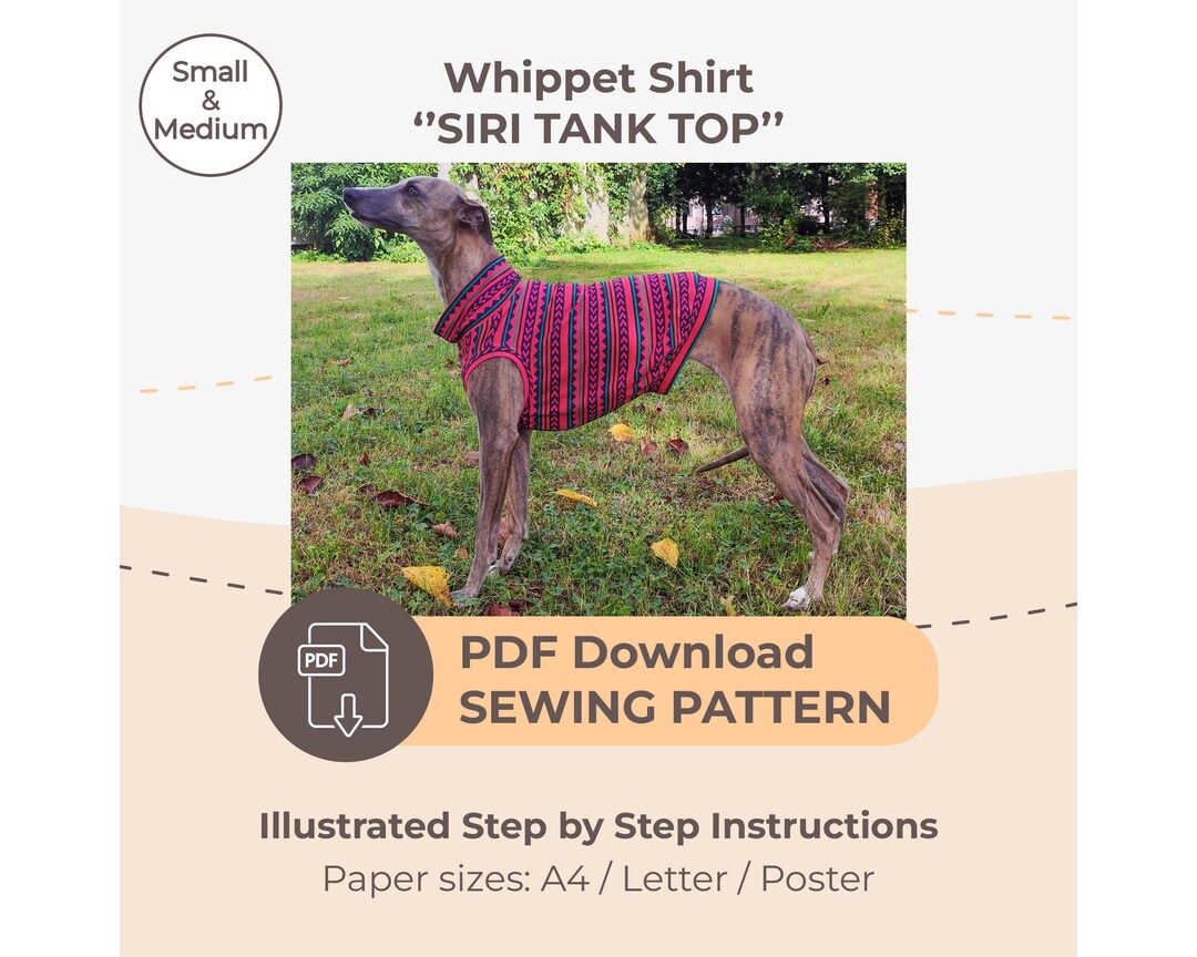 DOWNLOAD SEWING PATTERN / Whippet Tank Top - Sizes Small and Medium ...