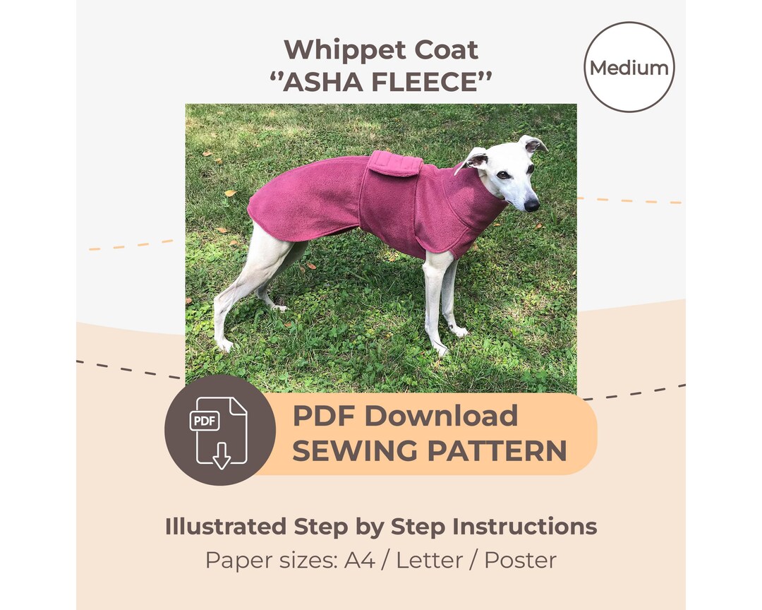 DOWNLOAD SEWING PATTERN / Whippet Coat Single Size Medium / Paper Sizes ...