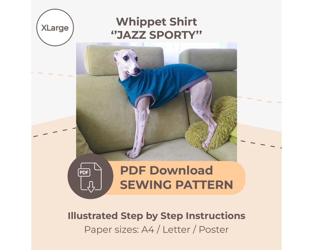 DOWNLOAD SEWING PATTERN / Whippet Shirt - Single Size Xlarge / Paper ...