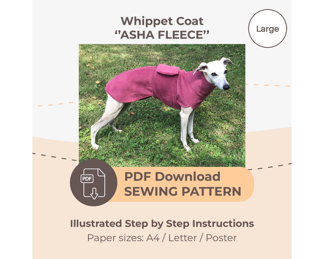 DOWNLOAD SEWING PATTERN / Whippet Coat Single Size Large / Paper Sizes ...