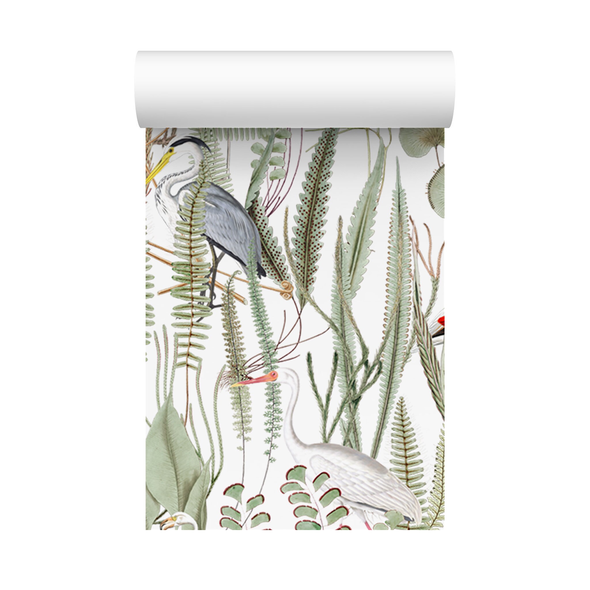 Heron Bird Stalk Reeds Wallpaper Custom Color Background - Etsy