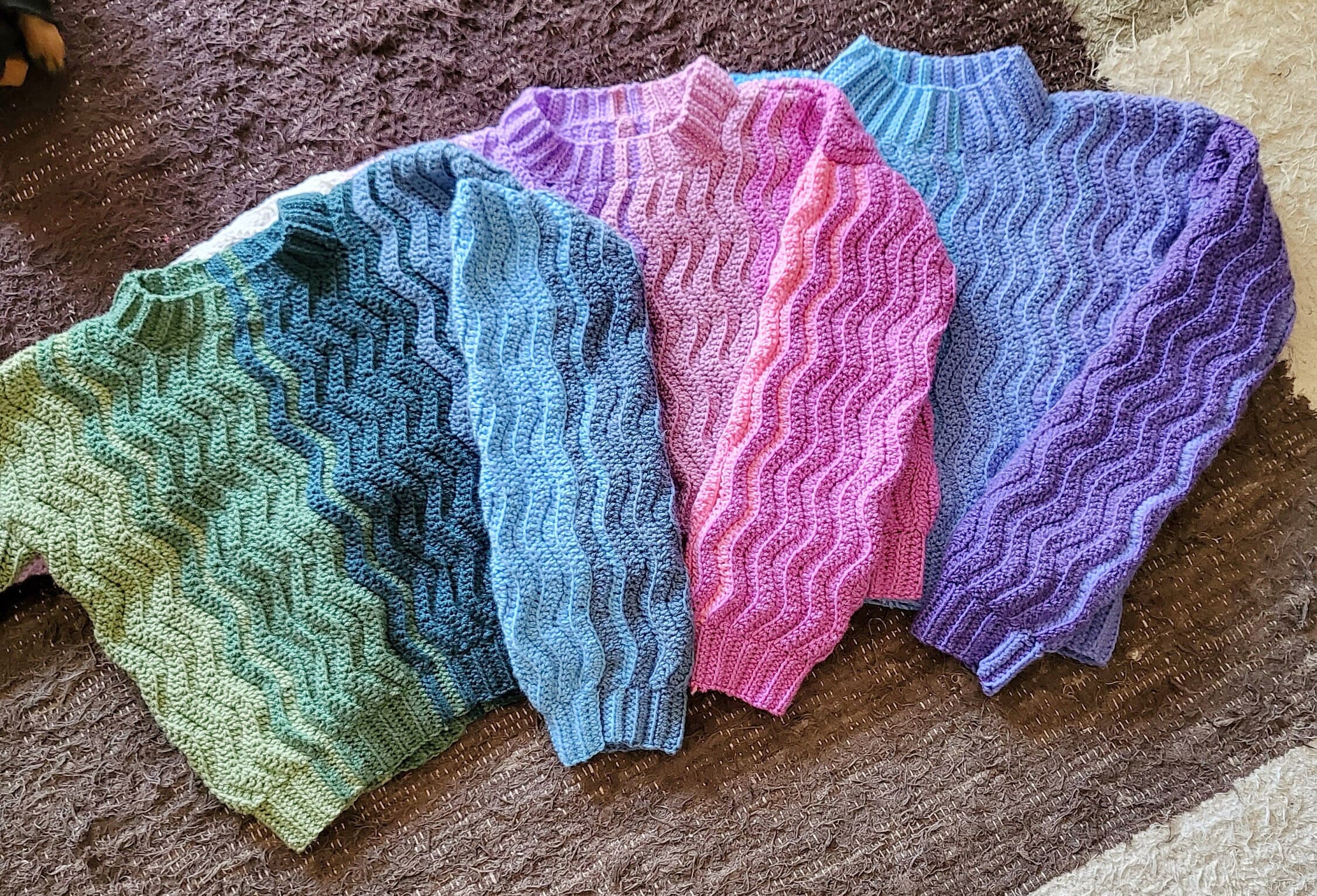 Wavy Tones Crochet Sweater Pattern - Etsy