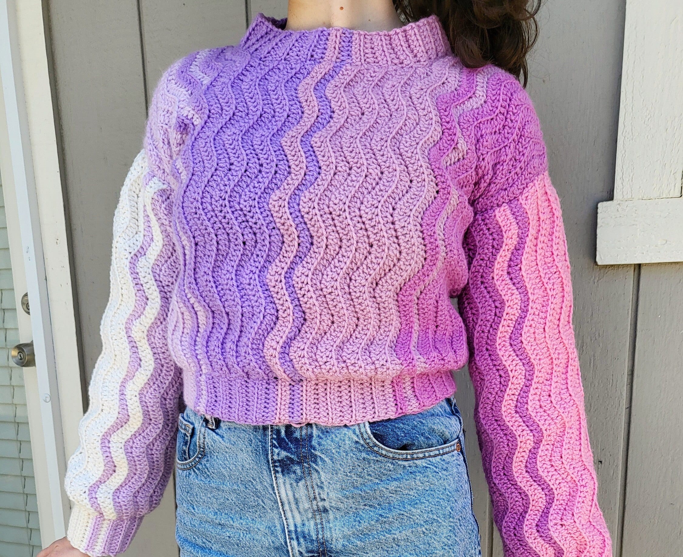 Wavy Tones Crochet Sweater Pattern - Etsy