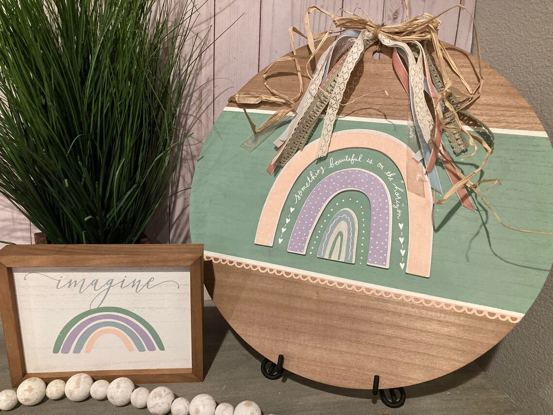 Rainbow 16" Wood Sign/wall Decor - Etsy