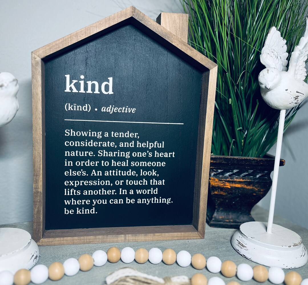 Kind Definition Wood House Sign 9x12 - Etsy