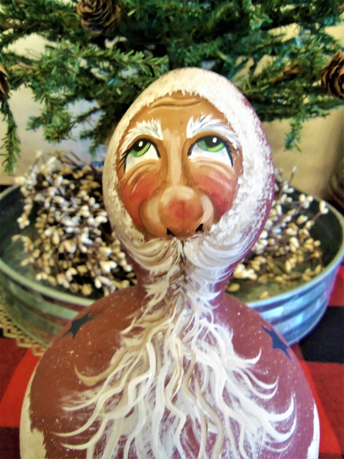 SANTA GOURD AMERICANA Santa Hand Painted Dried Gourd for - Etsy