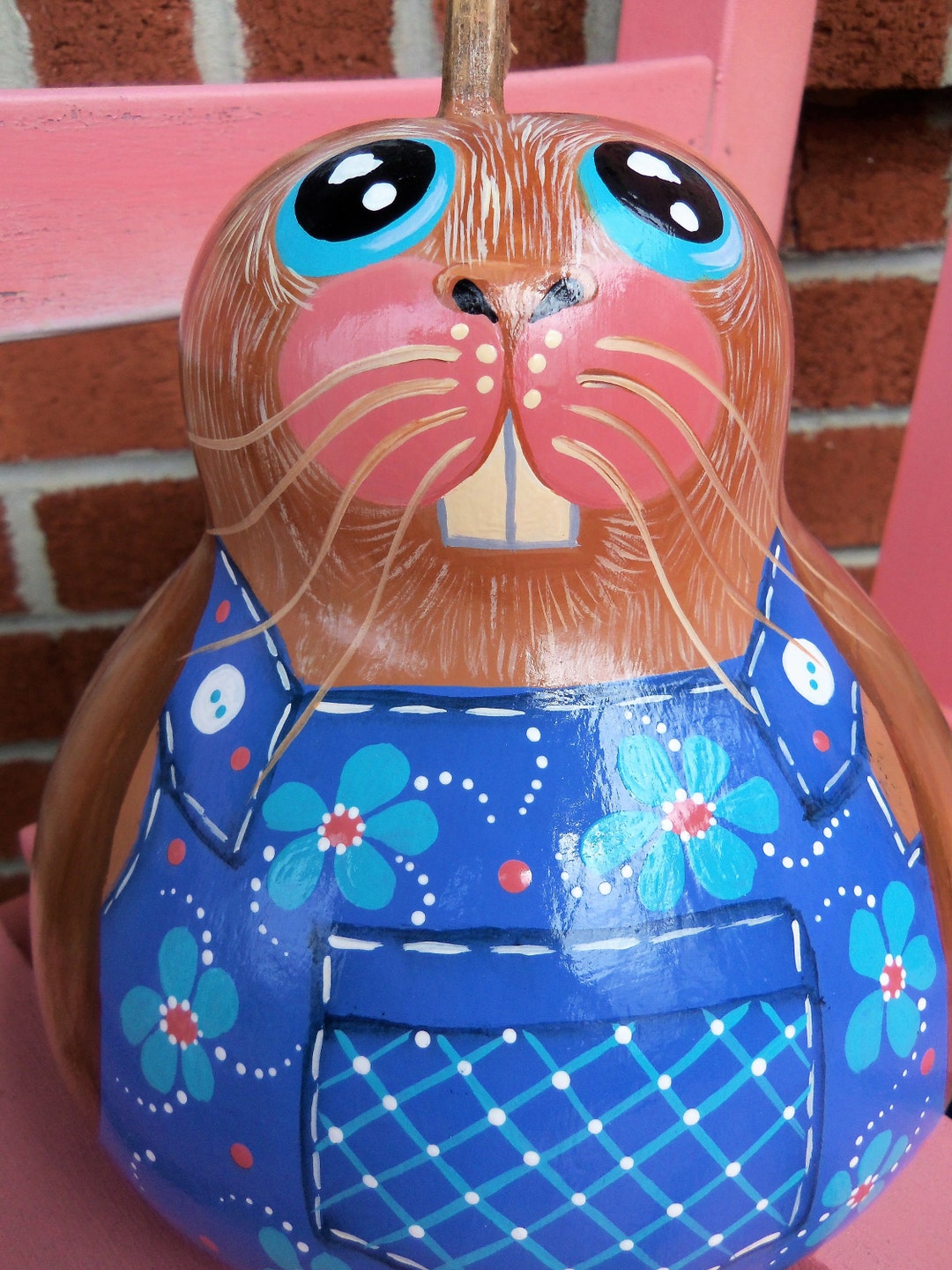 RABBIT GOURD nikki, Hand Painted Gourd, Original Gourd Design, Dried ...