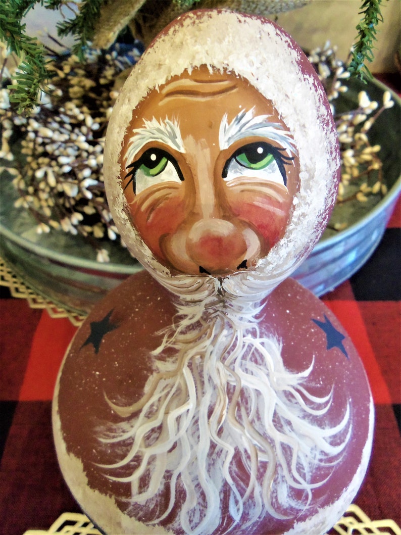 SANTA GOURD AMERICANA Santa Hand Painted Dried Gourd for - Etsy