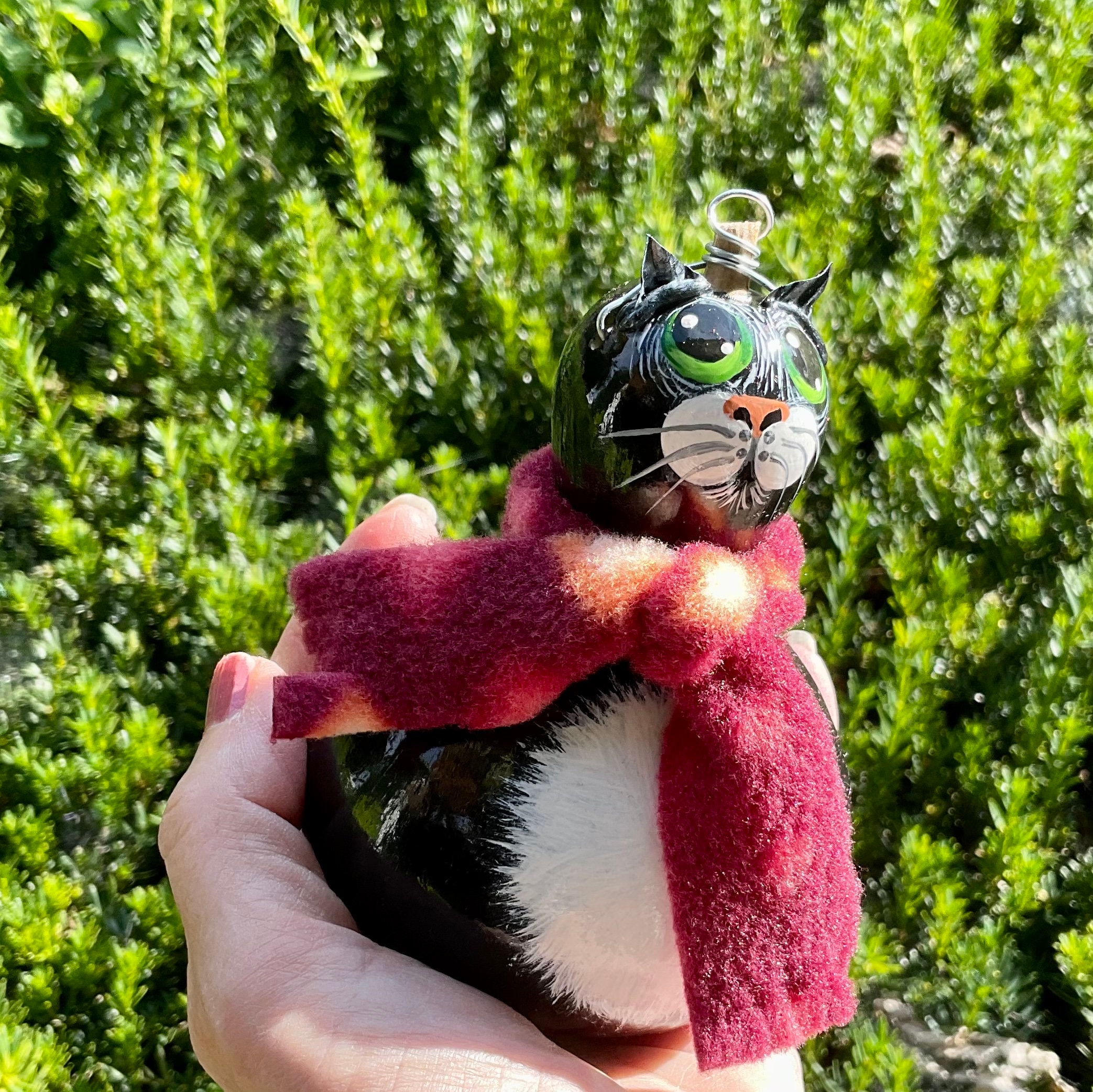 CAT GOURD ORNAMENT Hand Painted Gourd Black Tuxedo Cat - Etsy